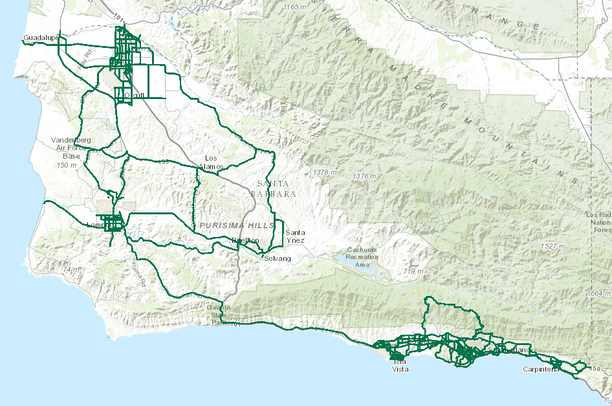 Existing Bike Routes for Santa Barbara County | Data Basin