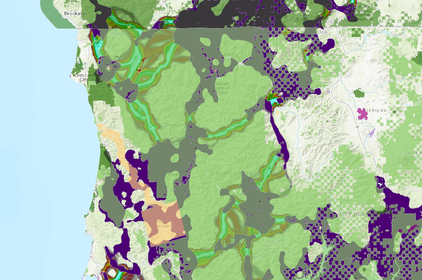 Fisher Connectivity Map, Protected Areas, NCSO Population | Data Basin