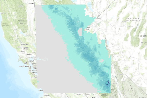 GFDL A2 Scenario Average Winter Snowpack, Central Sierra Nevada ...