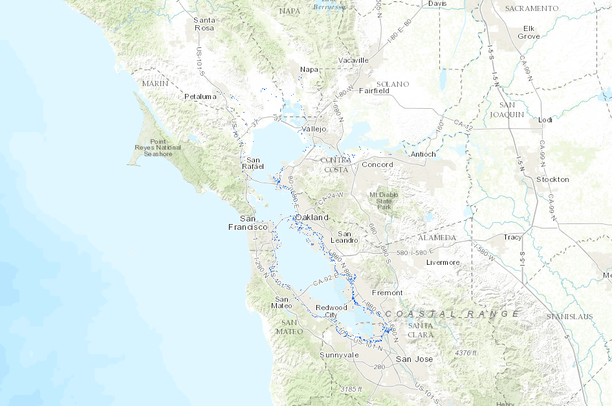 San Francisco Bay Estuarine-Upland Transition Zone w/ 167cm of Sea ...