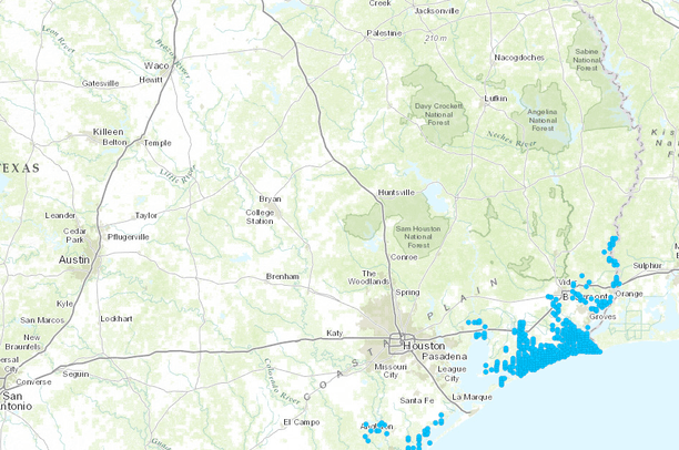 coastal Texas marsh survey points - 2012 | Data Basin