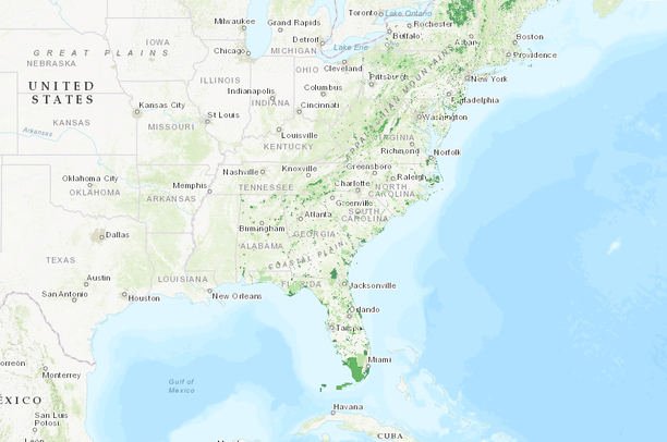Secured Lands, 2015, Eastern U.S. | Data Basin
