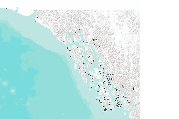 Southeast Alaska, USA Amphibian Occurrences from 1867 to 2002 | Data Basin