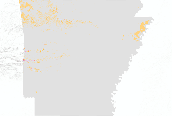 Arkansas Wind Power Density (W/m2) at 50 meters above ground level ...