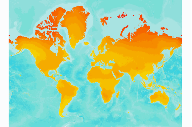 Calculated change (Celsius) in seasonal temperature average (Fall: 2040 ...