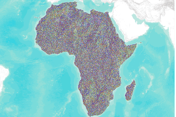 HydroSHEDS (DIR) - Drainage directions at 15s resolution - Africa ...