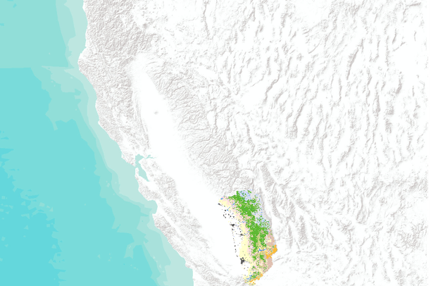 Vegetation systems of the southern Sierra, USA (coarse scale) | Data Basin