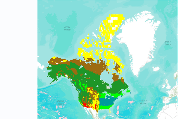 Vegetation Type for the North America Simulated for Years 2070-2099 for ...