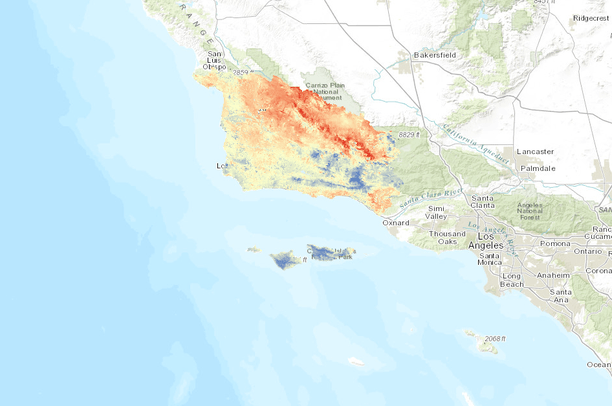 Projected change in climatic water deficit (2010-2039 vs.1981-2010 ...