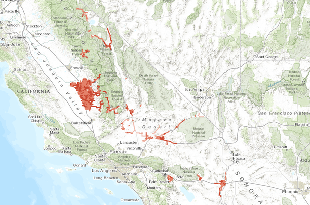 ICA - Potentially Constrained Circuit Segments, California | Data Basin