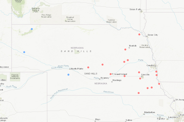 Pheasant Release Locations, Nebraska | Data Basin