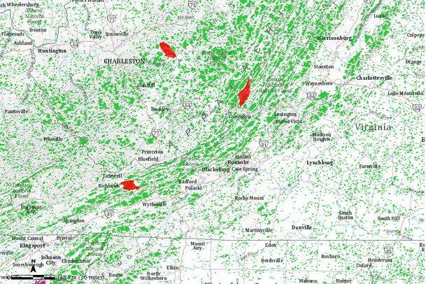 Virginia Inact Forest Areas 100