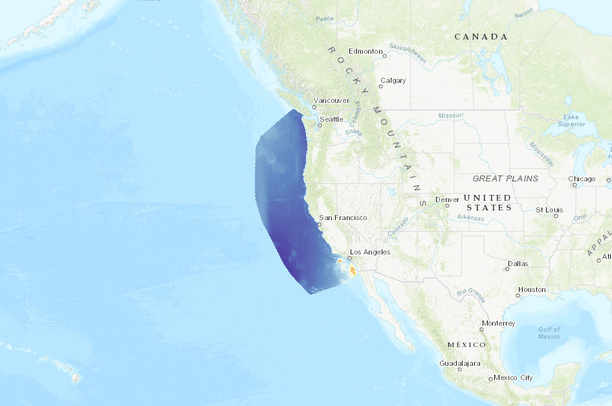 Black Storm-Petrel Predicted At-Sea Density, U.S. West Coast | Data Basin