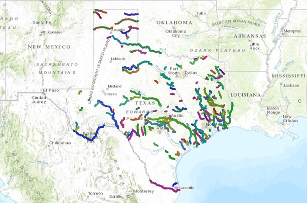 Texas Ecologically Unique River and Stream Segments | Data Basin