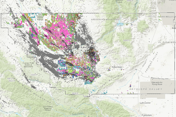 Oil and Gas Development Wells and Croplands of Kern County | Data Basin