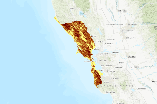 Coast Live Oak Habitat Suitability (CCSM4, CNRM-CM5, and MIROC-ESM ...