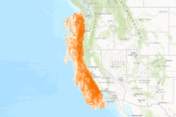 Sooty Shearwater Utilization Distribution, California Current | Data Basin