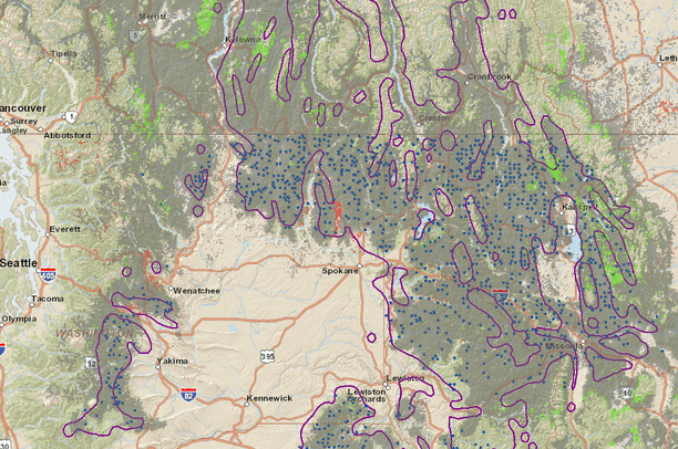 >70% probability of change for Larix occidentalis Western Larch ...