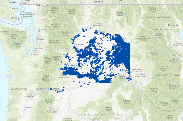 Groundwater Wells GWIS, Washington Columbia Plateau | Data Basin