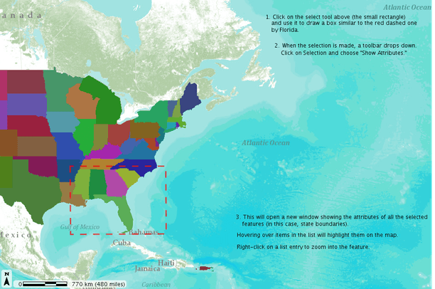 Selection - Show Attributes - Sample Map | Data Basin