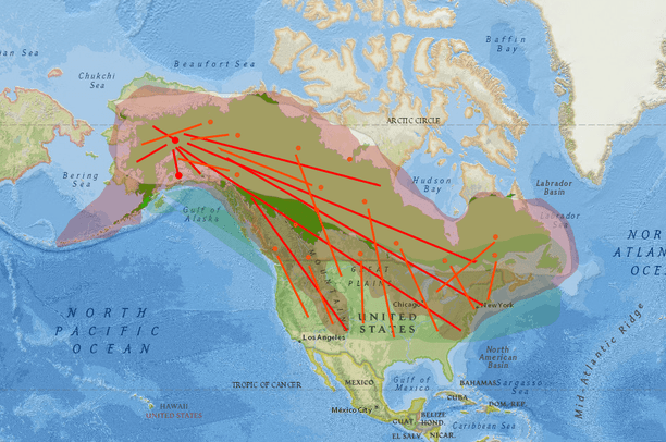 Potential spread of Borealpox Nx Canadian Red Squirrelpox | Data Basin