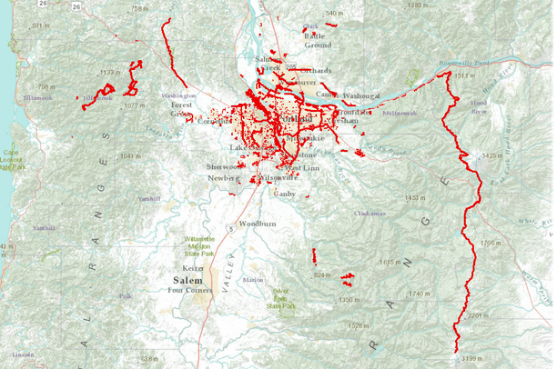 Existing Trails of the Portland Metro Region, Oregon | Data Basin
