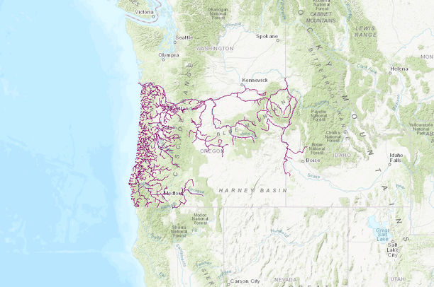 Oregon Fish Habitat Distribution - Current and Historical Pacific ...