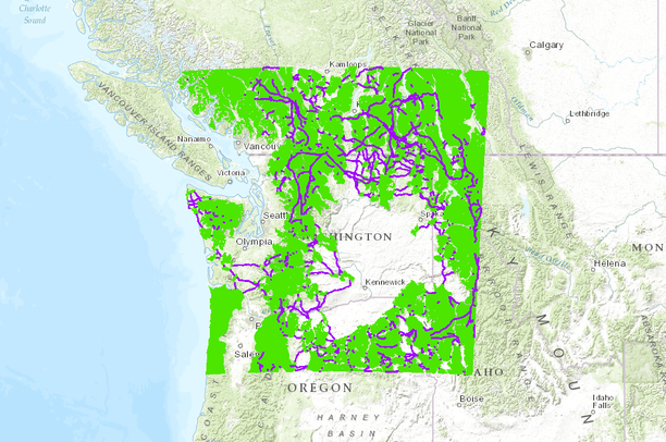 Least Cost Paths for Kettle Range Focal Species | DRECP Gateway