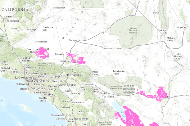 Southeast Emphasis Alternative, Development Focus Areas, DRECP Proposed ...