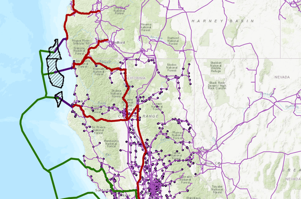 Map of Transmission Alternative 12.4d | Data Basin