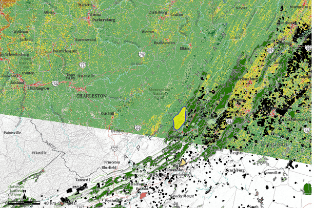 Hansen Realtively Intact Forest Landscape- Virginia Exercise | Data Basin