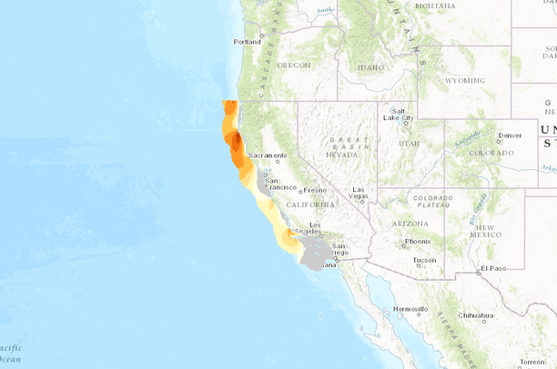 California Offshore Wind Speed: Hourly Average across August (2007 ...