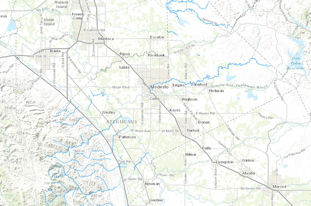 Creeks, Stanislaus County, California | Data Basin