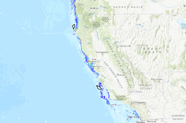 Ocean Use - Fixed Gear Fishing, CA | Data Basin