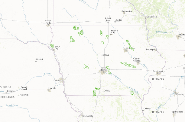 Iowa Grassland and Savanna Bird Conservation Areas | Data Basin
