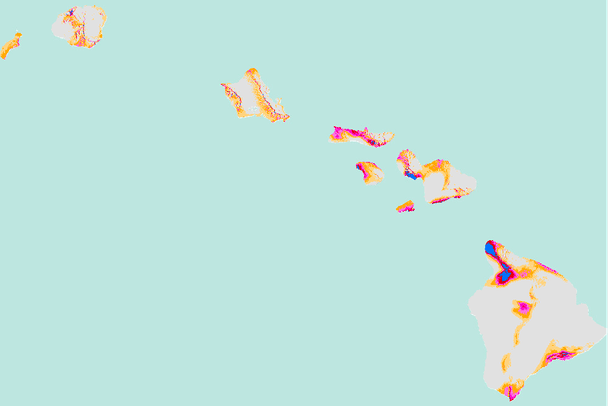 Hawaii Wind Power Density (W/m2) at 50 meters above ground level | Data ...