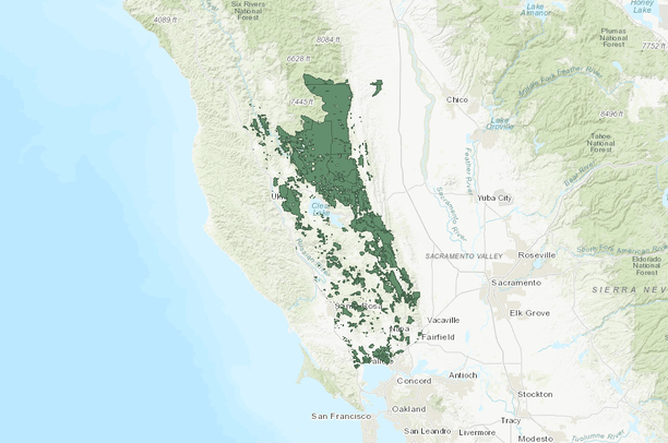 California Protected Areas Database (CPAD) in the M2B study area | Data ...