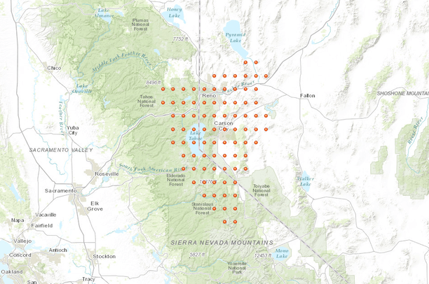 Truckee River Basin ensemble median projected precipitation change ...
