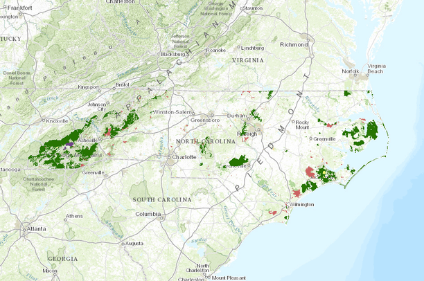 PAD-US (CBI Edition) Version 2.1, North Carolina | Data Basin