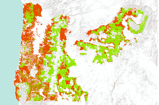 Community At Risk (CAR) for Commerical Forest Values, Oregon - 2005 | Data Basin