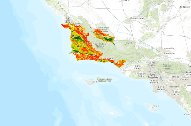 SSURGO CA Storie Index, Santa Barbara County, California | Data Basin