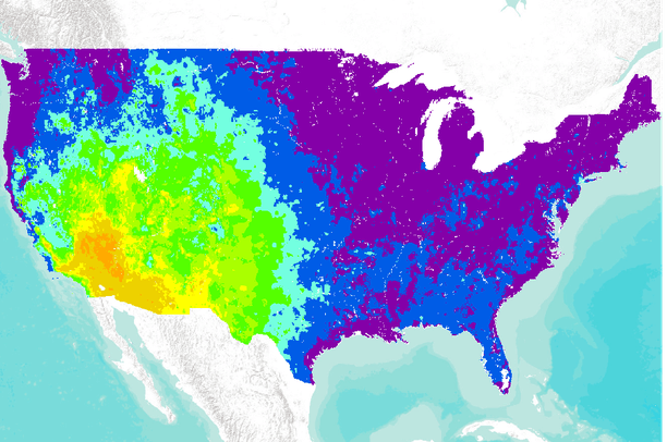 1000-hour fuel moisture forecast (averaged across all four weather ...