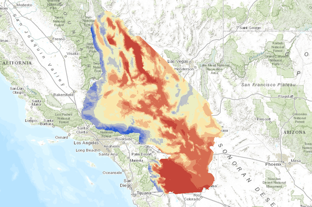 Historic Annual Precipitation, DRECP, 1971-2000 | Data Basin
