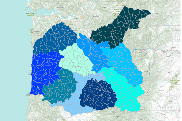 Hydrologic Unit Boundaries, 6th field sub-watershed, Portland Metro ...