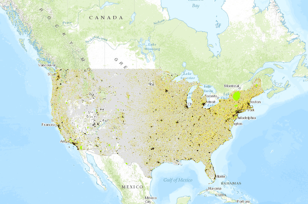 Historic US Housing Density for 1970 | Data Basin
