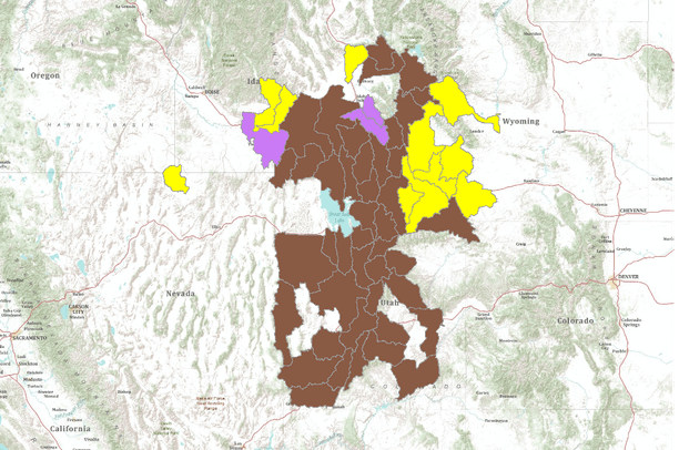 Utah chub (Gila atraria) distribution and status by HUC8 | Data Basin