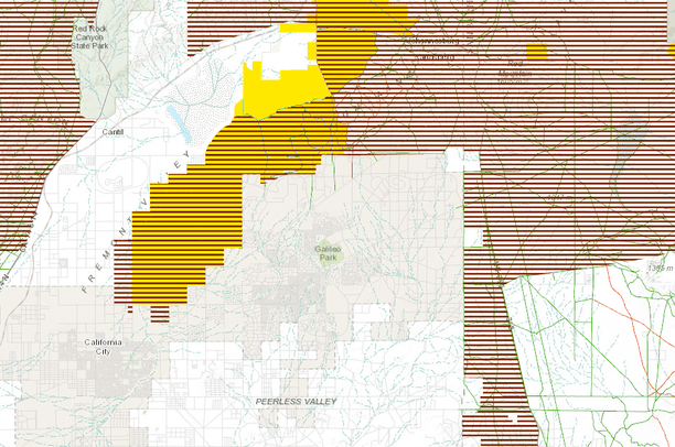 OHV routes with NCLS and SRMA | Data Basin