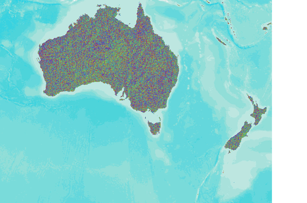 HydroSHEDS (DIR) - Drainage directions at 15s resolution - Australia ...
