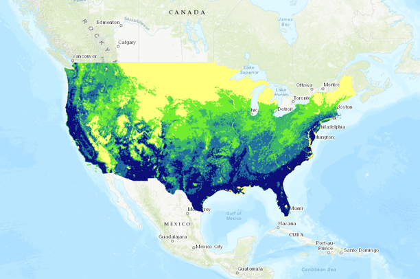 EnviroAtlas Mean Winter Bird Species Richness | Data Basin
