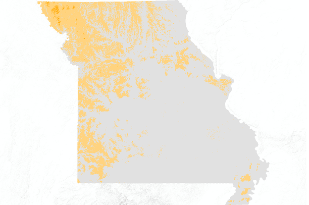 Missouri Wind Power Density (W/m2) at 50 meters above ground level ...